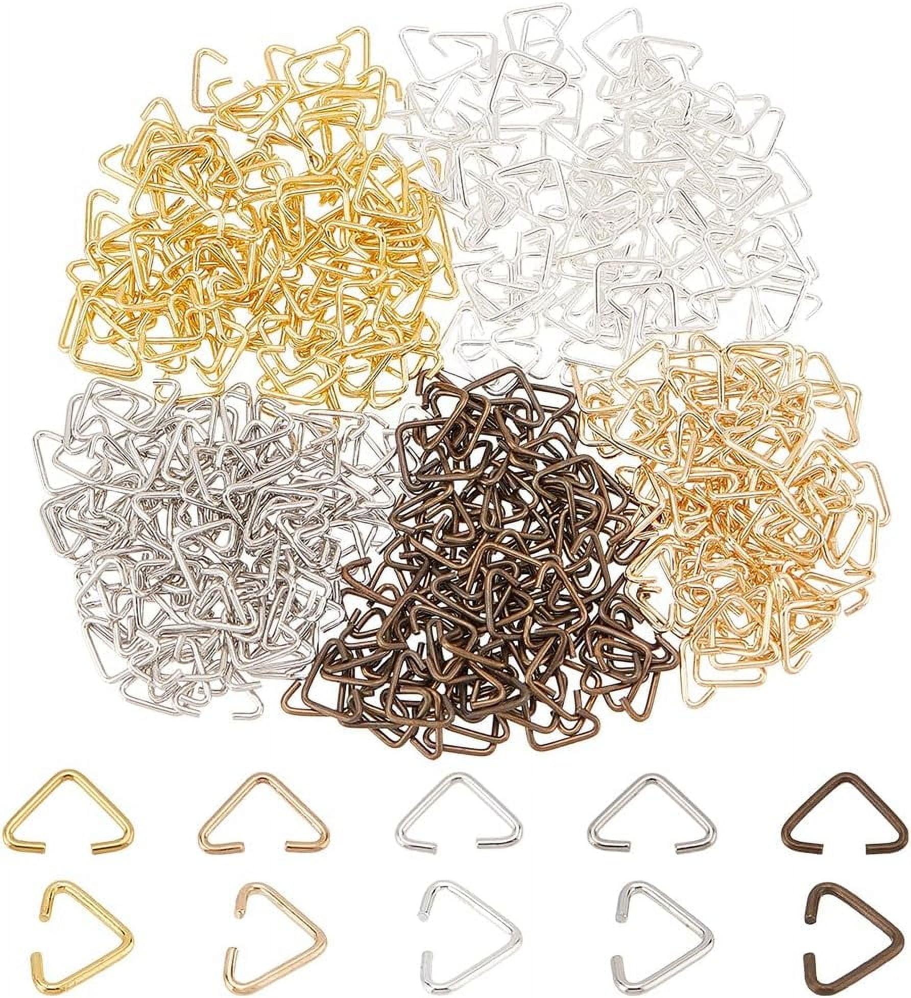 1box 750pcs Iron Triangle Rings 5 colors 9mm Open Jump Rings Buckle ...
