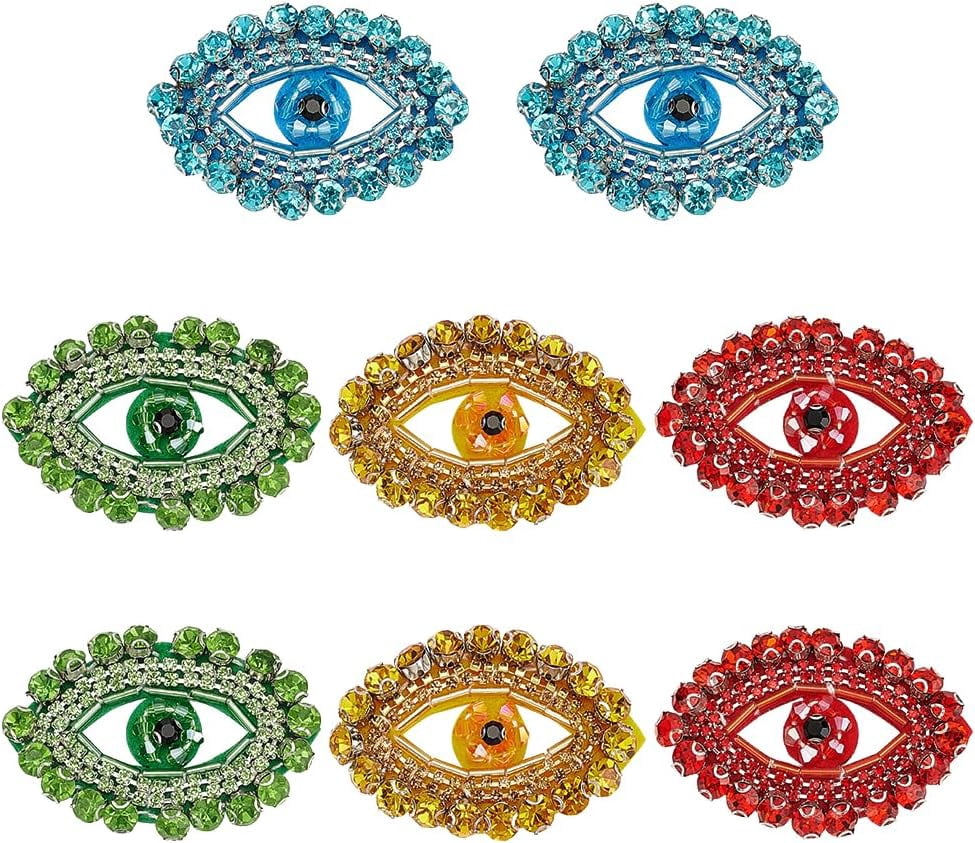 1box 8 PCS Egypt Patch 1.4x2.1inches 4 Color Bling Rhinestone Beaded ...