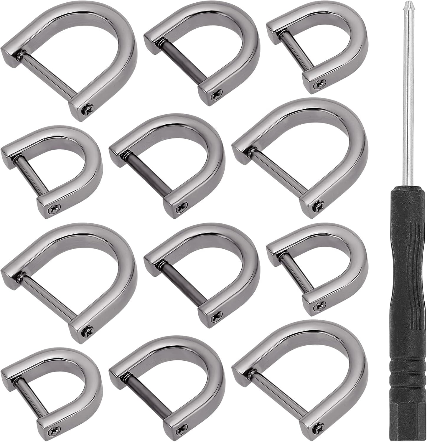 1box Alloy D-Ring Shackles Clasps with Iron Screwdriver with Plastic ...
