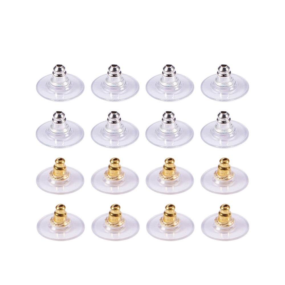 1box Brass Ear Nuts Bullet Clutch Earring Backs with Pad for Droopy ...