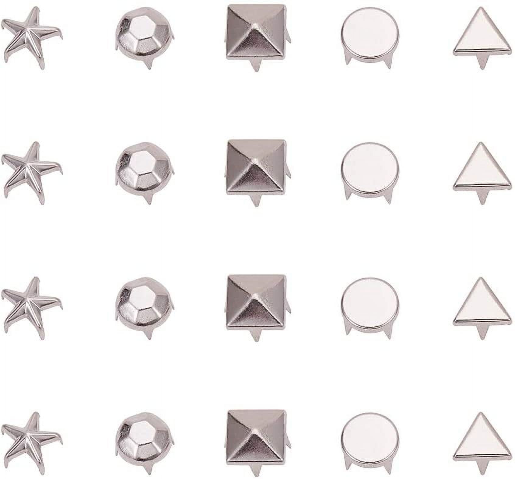 1box Brass Studs Rivets For Leather Craft Square & Flat Round ...