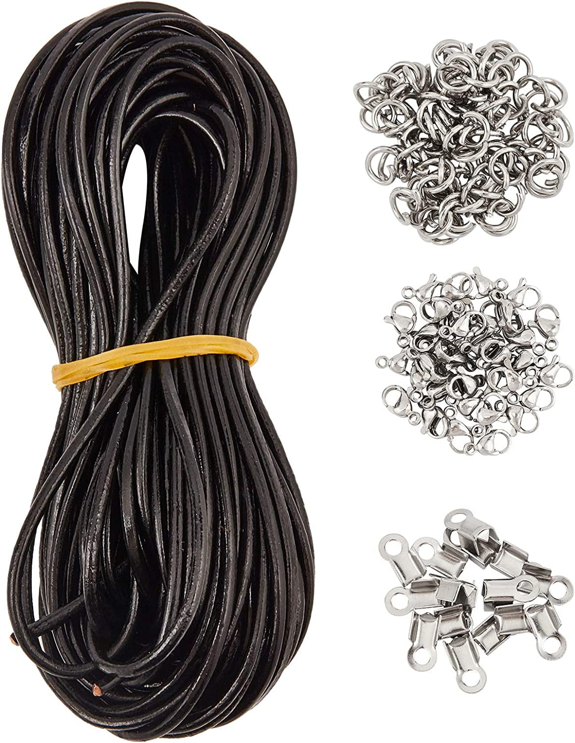 1box Cowhide Leather Cord Necklace Making Kits with 304 Stainless Steel ...