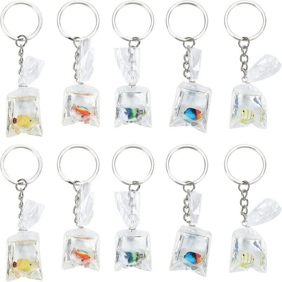 1box DIY 3D Bag Keychain Making Kits Including Iron Split Key Rings ...