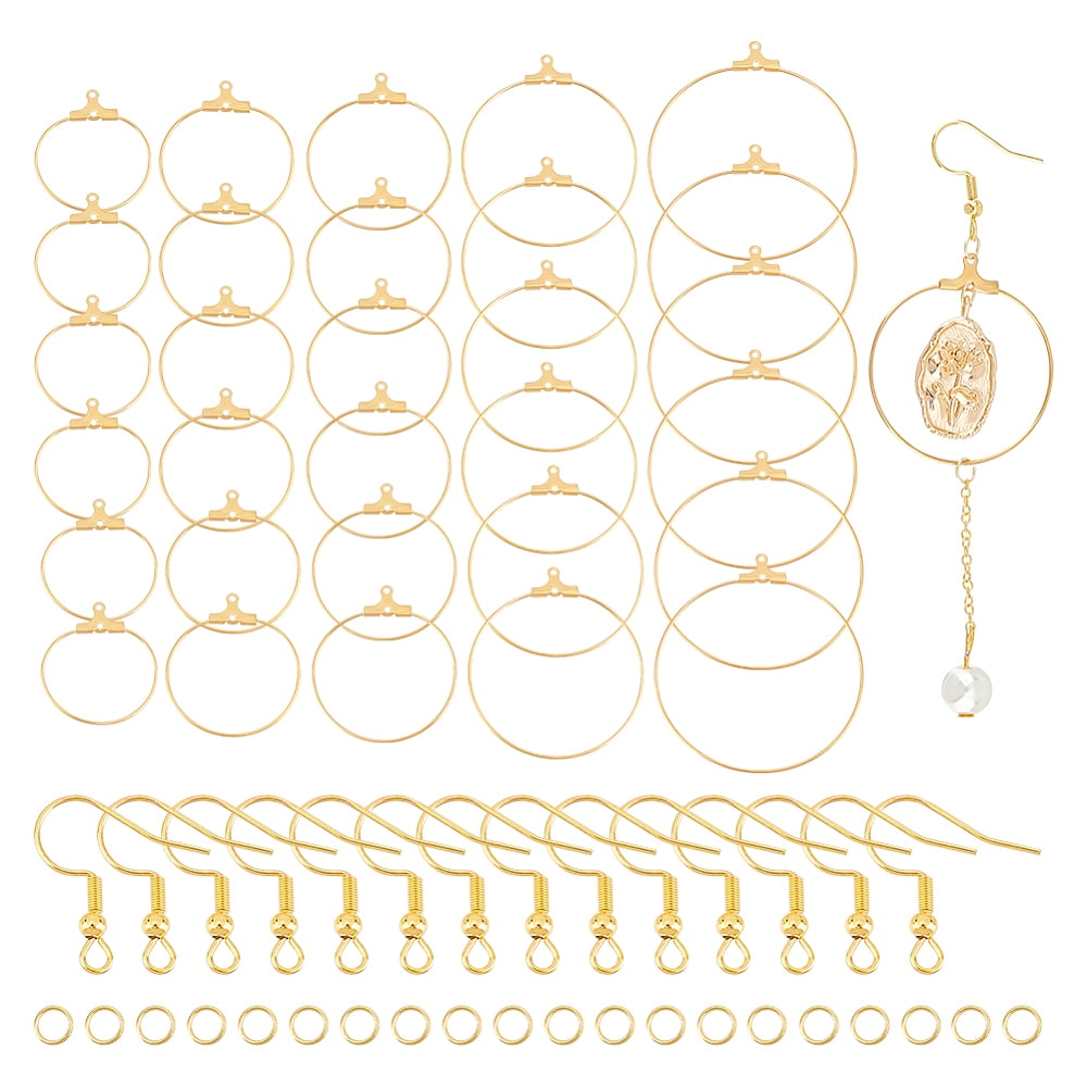 1box DIY Big Circle Drop Earring Making Kit Including 304 Stainless ...
