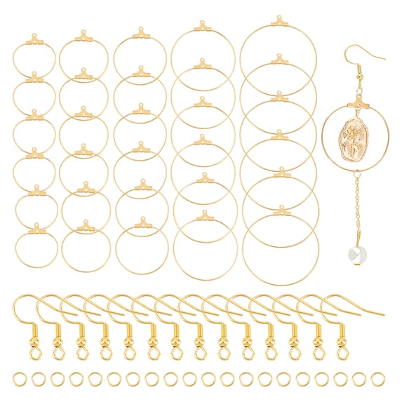 1box DIY Big Circle Drop Earring Making Kit Including 304 Stainless ...