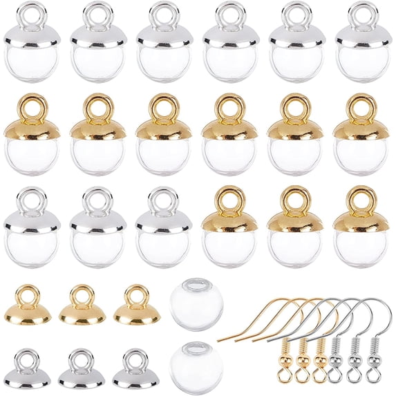 1box DIY Dangle Earring Making Kits Including Round Glass Globe Beads ...