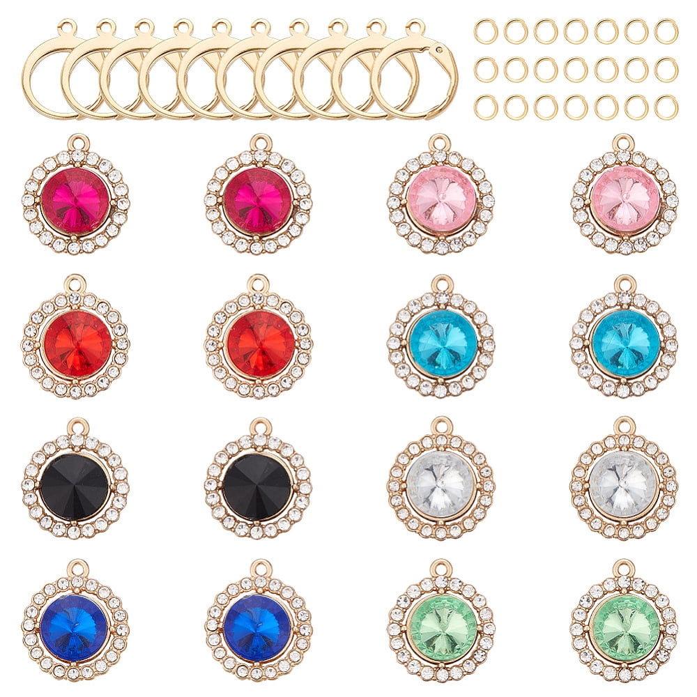 1box DIY Rhinestone Flat Round Drop Earring Making Kit Including Alloy ...
