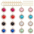 1box DIY Rhinestone Flat Round Drop Earring Making Kit Including Alloy ...