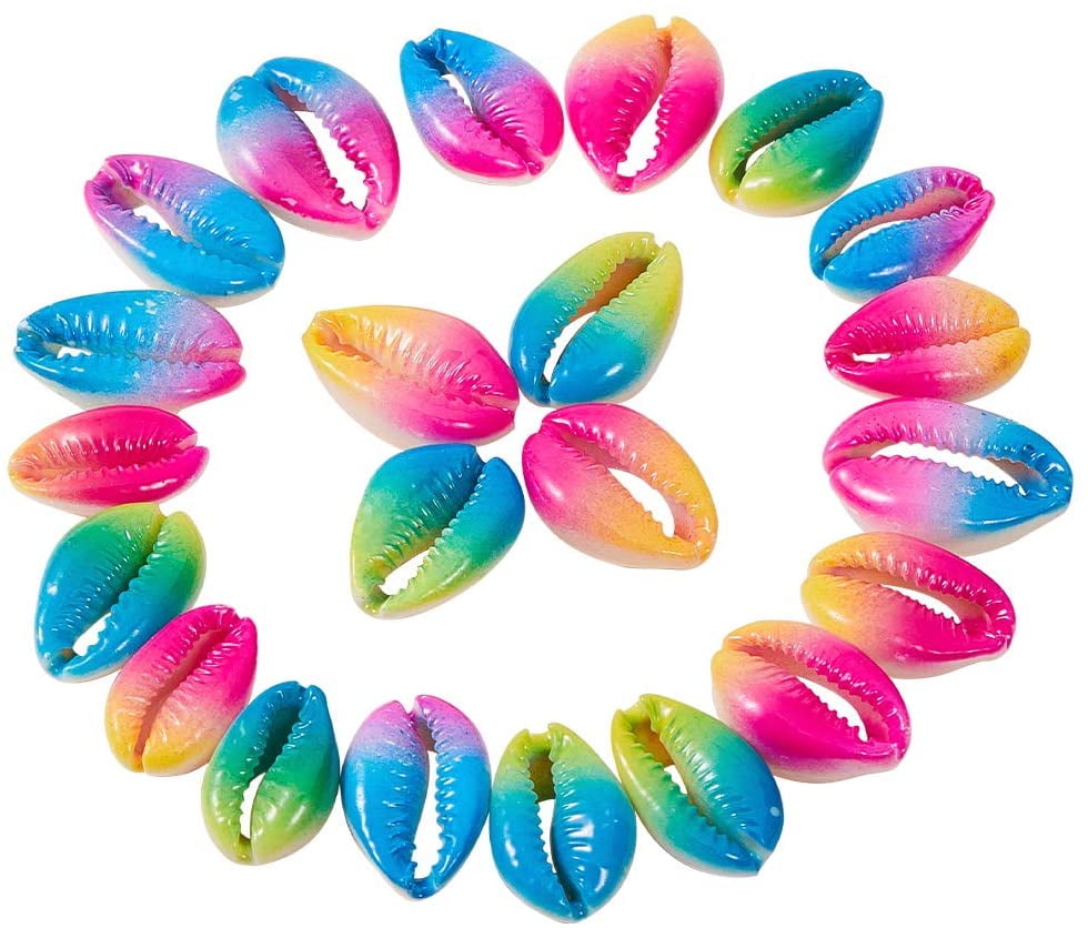 1box Spray Paint Cowrie Shell Beads Two Tone No Hole/Undrilled Colorful ...