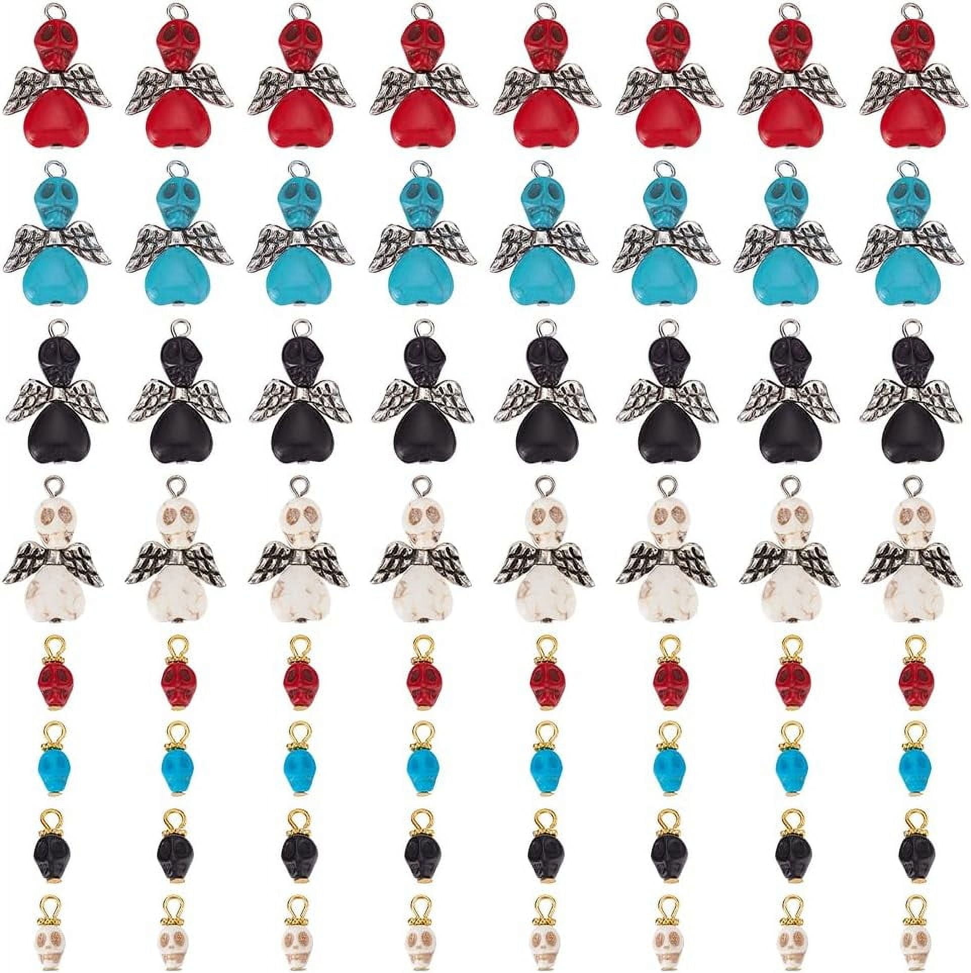 1box Turquoise Pendants with Alloy & Iron Findings Dyed Skull Mixed ...