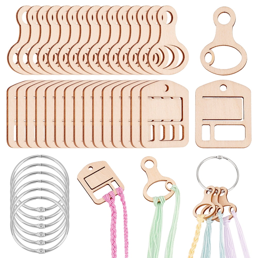 1box Wood Thread Winding Boards Rectangle/Oval Floss Bobbin with Iron ...