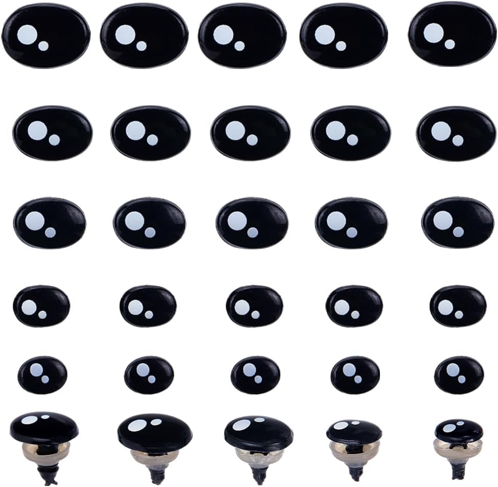 1box A box 5 Sizes 100pcs Safety Eyes Plastic Craft Eye with Washers ...