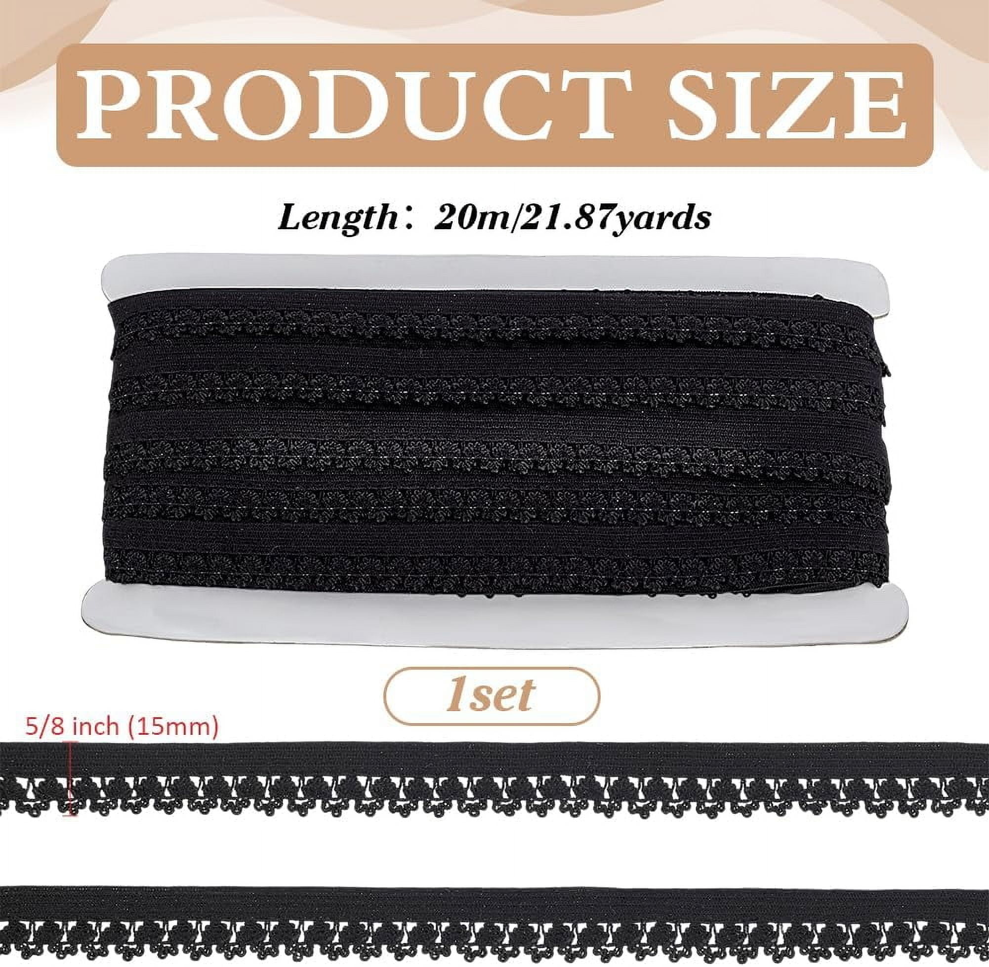 1bundle 20M Nylon Elastic Single Edged Picot Lace Ribbons Crown ...