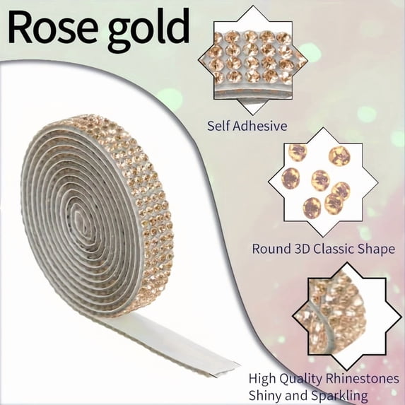 1cm Wide 91cm Long Crystal Self-adhesive Strip, Rhinestone Strip ...