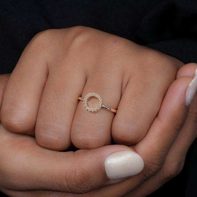 1ct Moissanite Diamond Ring Open Circle Diamond Ring Valentine's ...