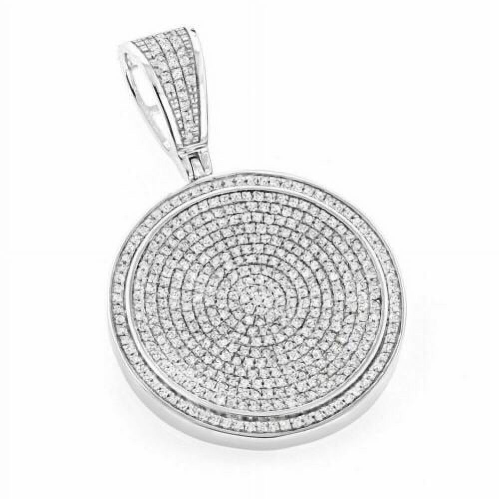 1ct Natural Diamond (I-J) Medallion Iced Out Pendant 14k White Gold SI1 ...