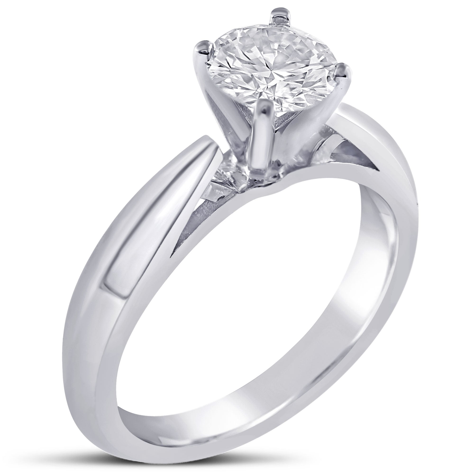1ct Round Cut Classic Solitaire Diamond Engagement Ring R27 - Walmart.com