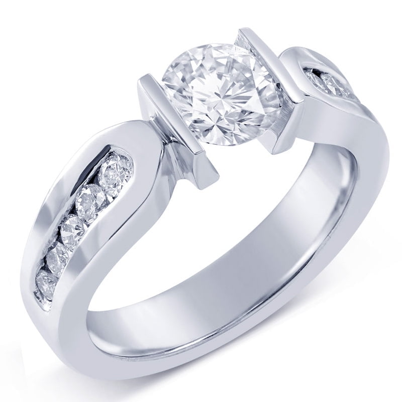 1ct Tension Set Round Cut Diamond Engagement Ring TR99LG - Walmart.com