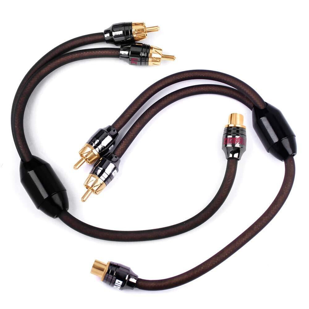 1ft 2 Male to 1 Female RCA Y Adapter Splitter Connector (2 Pack) (2 ...