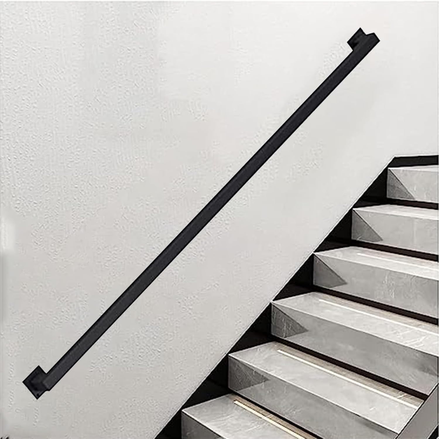 1ft - 20ft Handrails for Staircase Black Metal Square Pipe，Staircase Banister Hand Rails for ...