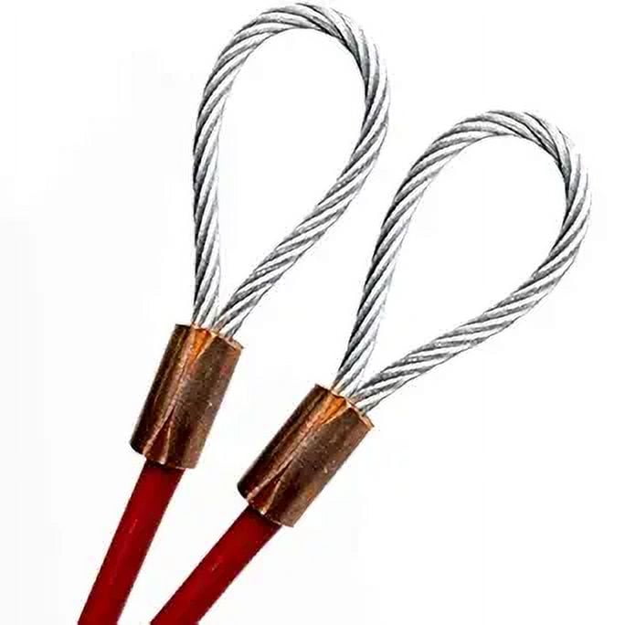 1ft Cut To Size 3/16 Galvanized Steel Cable RED Vinyl Coated To 1/4 ...