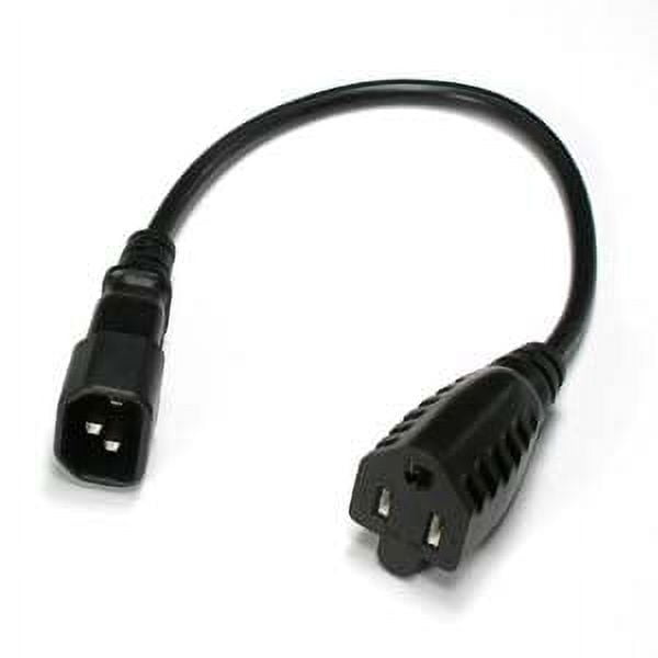1ft (Feet) Computer/Monitor Power Cord Adapter, NEMA 5-15R Female to C14 Male Plug, 3 Pin, 18 ...