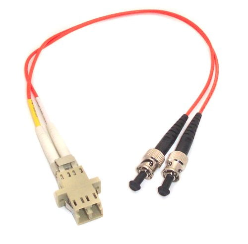 1ft Fiber Optic Adapter Cable LC (Female) to ST (Male) Multimode 50/125 ...