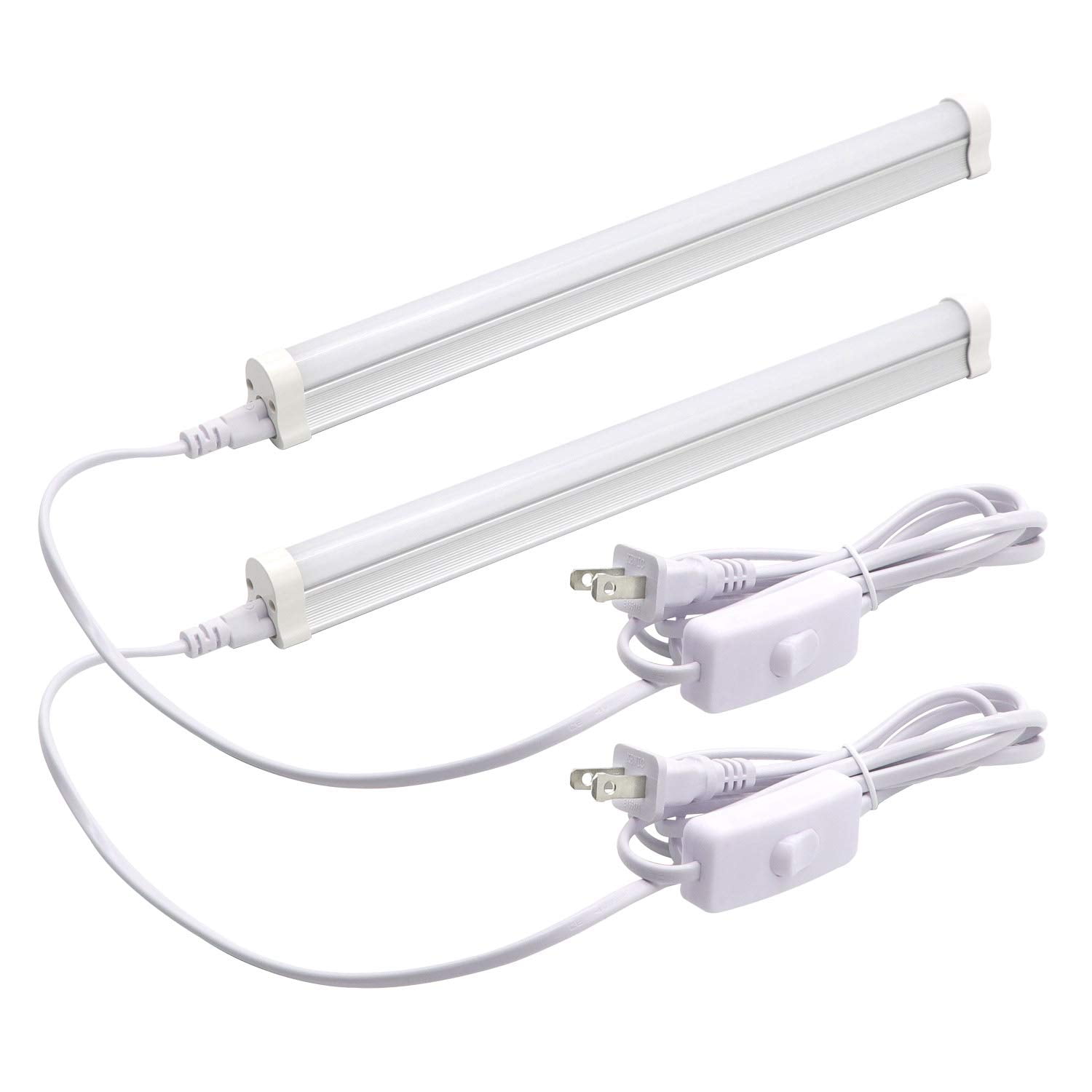 1ft T5 LED Light Fixture - 580lm, 6500K Cool White (Pack of 2) Easy ...