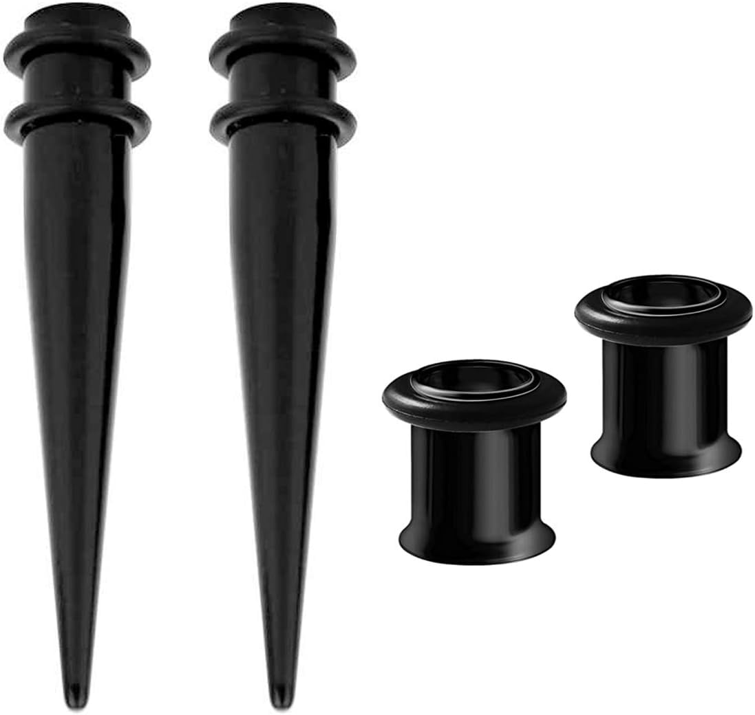 1g 7mm 2 Pairs 316L Steel Tapers and Tunnels Ear Stretching Kit Gauges ...