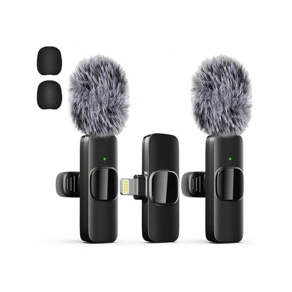 Wireless Lavalier Microphone for iPhone iPad Android with Charging Case ...
