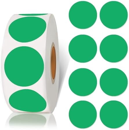 1inch Dark Green Round Color Coding,Dot Stickers Labels,Can Writing for ...