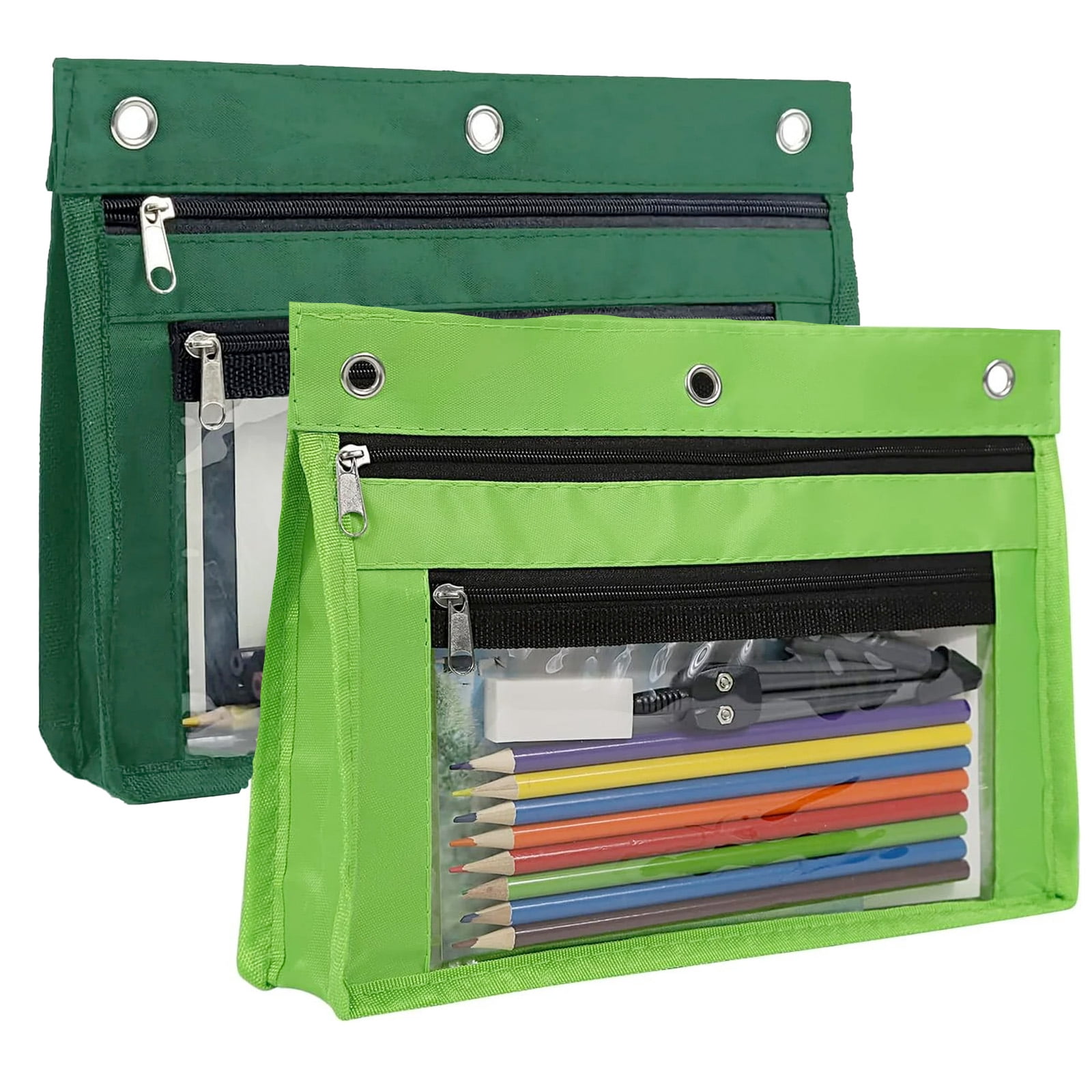 1inch Expandable Pencil Pouch for 3 Ring Binder, 2Pcs Large Capacity ...