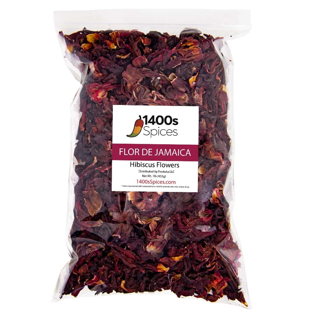 1400s Spices Whole Dried Hibiscus Flower, Flor De Jamaica, 1lb ...