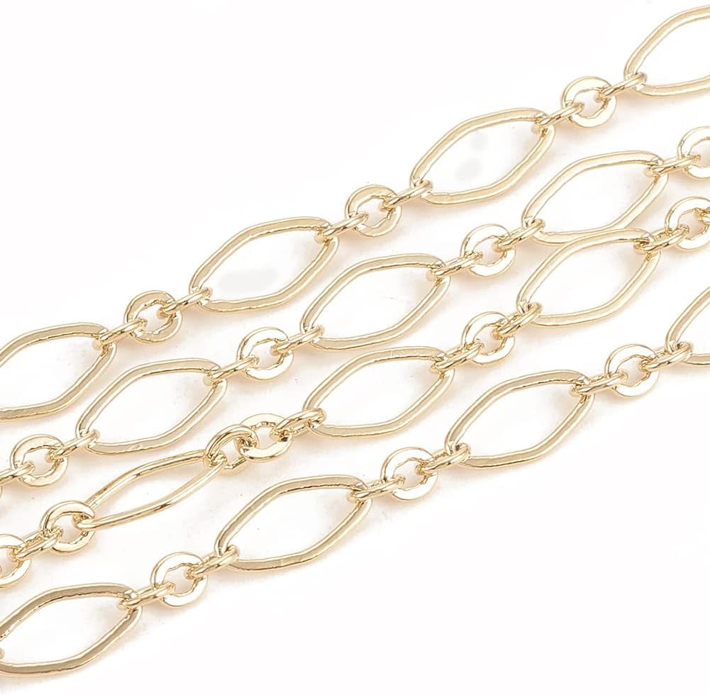 1m 1 M Brass Chains Soldered Real 18K Gold Plated Unfinished Chain Set ...
