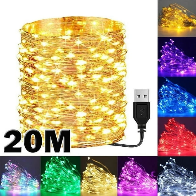 1m/2m/3m/5m/10m USB String Lights Garland Lamp DIY Party Wedding ...
