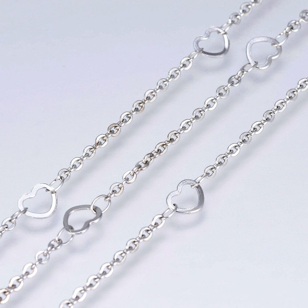 1m 3.28 Feet(1m) 304 Stainless Steel Cable Chains Flat Oval Chains with ...