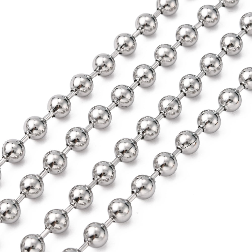 1m 3.28 Feet 304 Stainless Steel Ball Chains Stainless Steel Color 6mm ...