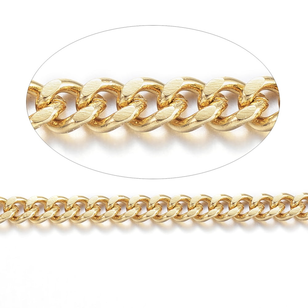 1m 3.28 Feet 304 Stainless Steel Curb Chains Unwelded for Jewelry ...