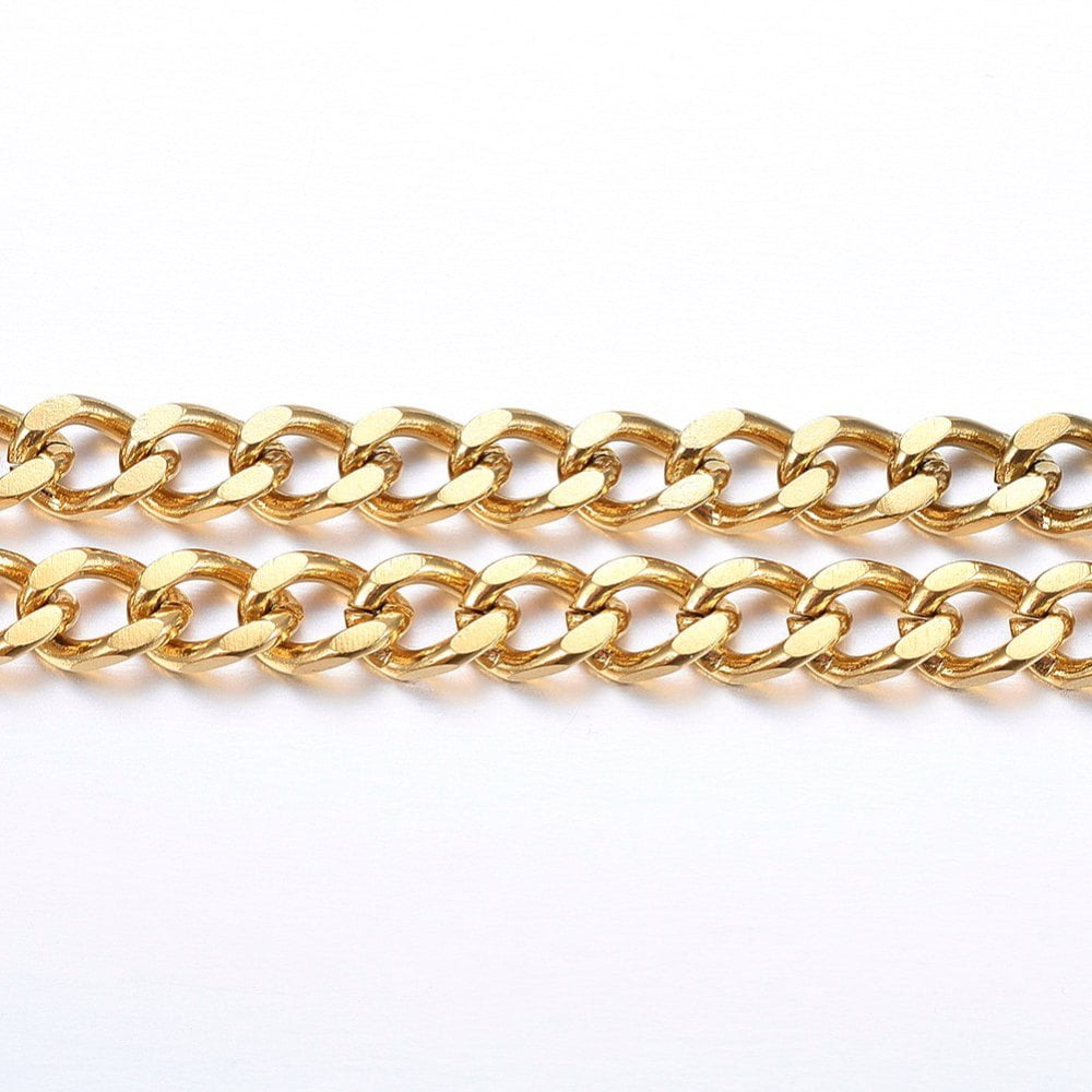 1m 3.28 Feet Ion Plating(IP) 304 Stainless Steel Cuban Link Chains ...