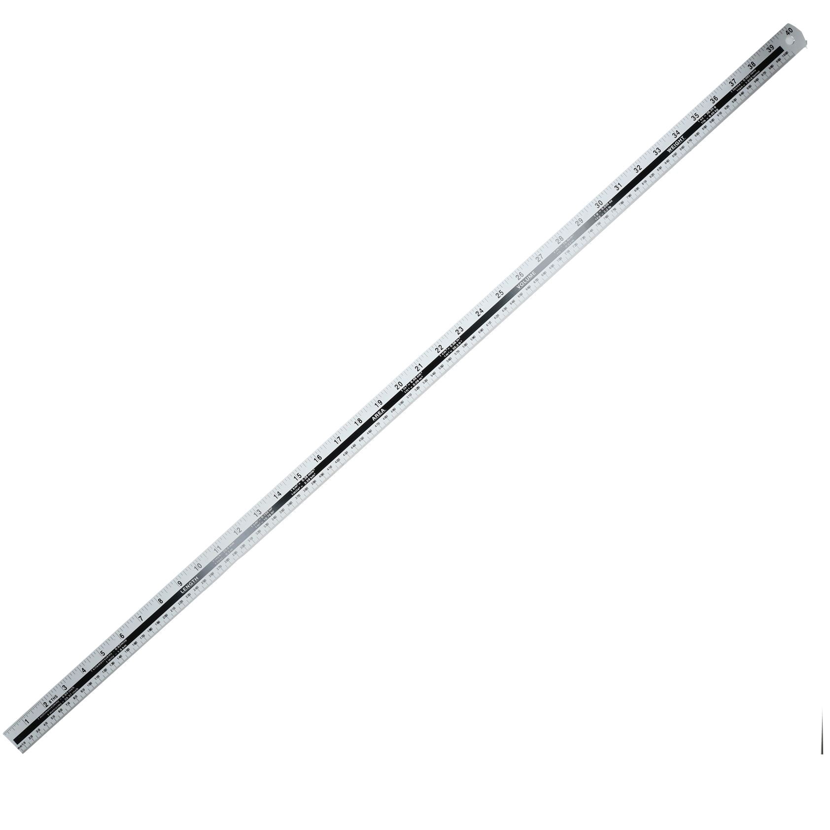 1m (40") Aluminium Ruler Imperial & Metric Conversion Table Straight ...