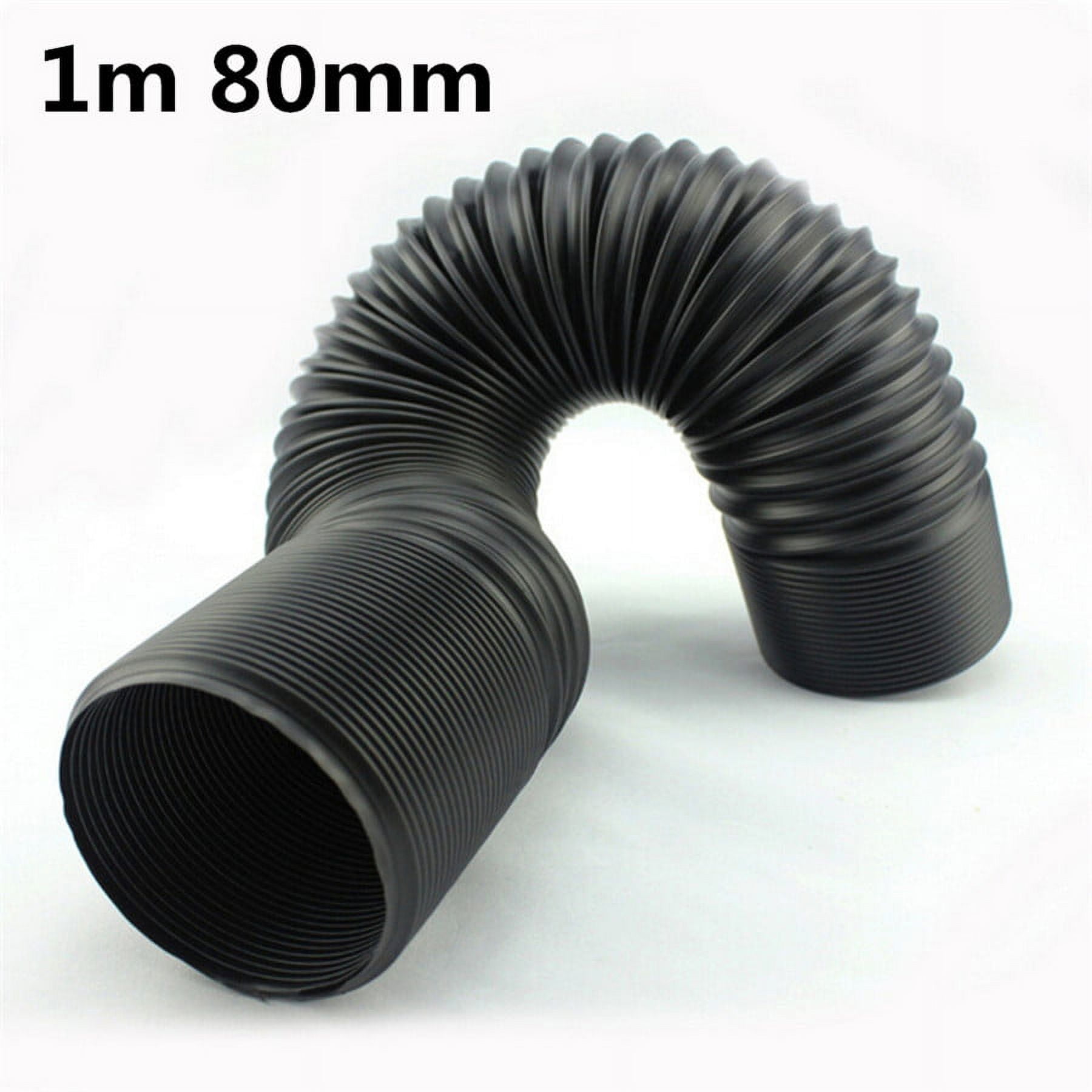 1m 80mm Black Adjustable Flexible Cold Air Intake Pipe Inlet Hose For ...