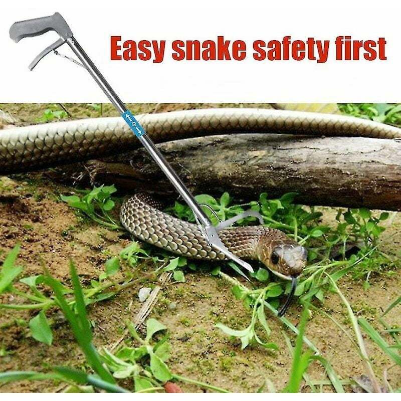 1m Bendable Snake Tongs Reptile Catcher Stick Folding Pliers Wide Jaw ...