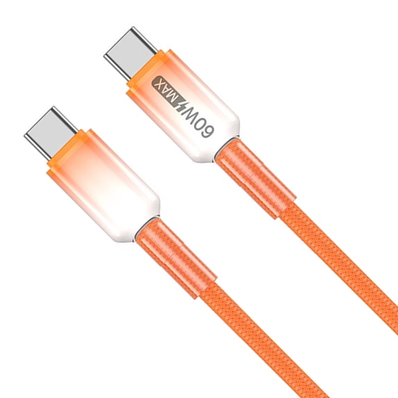 1m Length Nylon Braided Male USB C Cable Supports 60W Fast Charging and ...