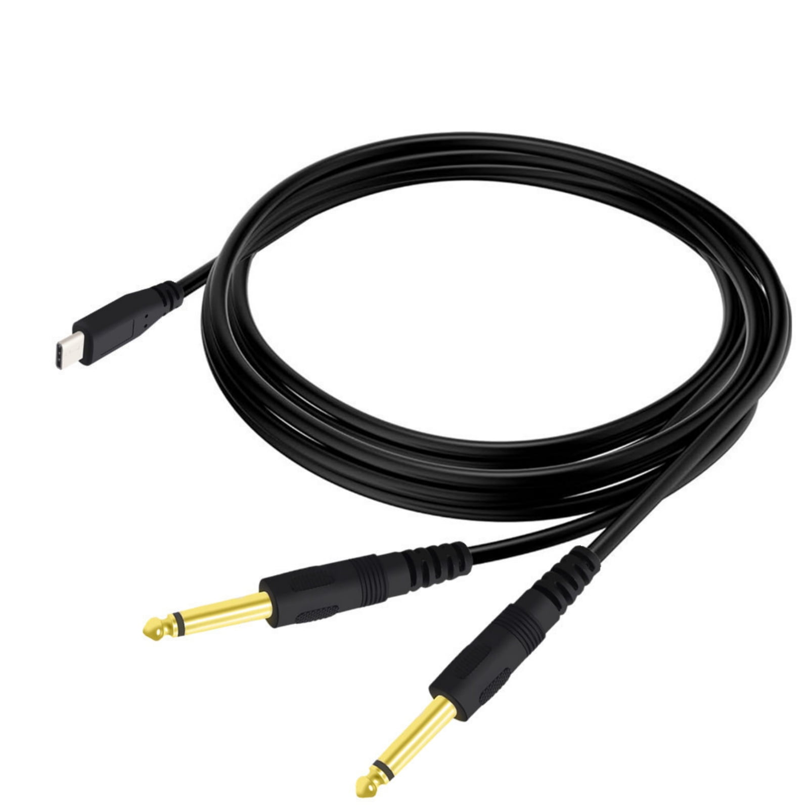 1m Male USB C to Double 6.35mm Male Cable Single Channel Adapter Cord ...
