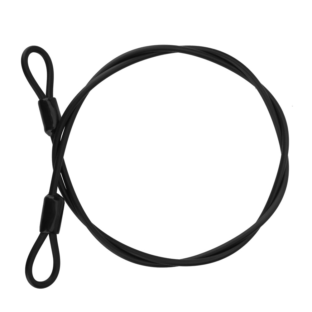 1m x 2mm Black Stainless Steel Loop Lock Sturdy Steel Security Cable ...