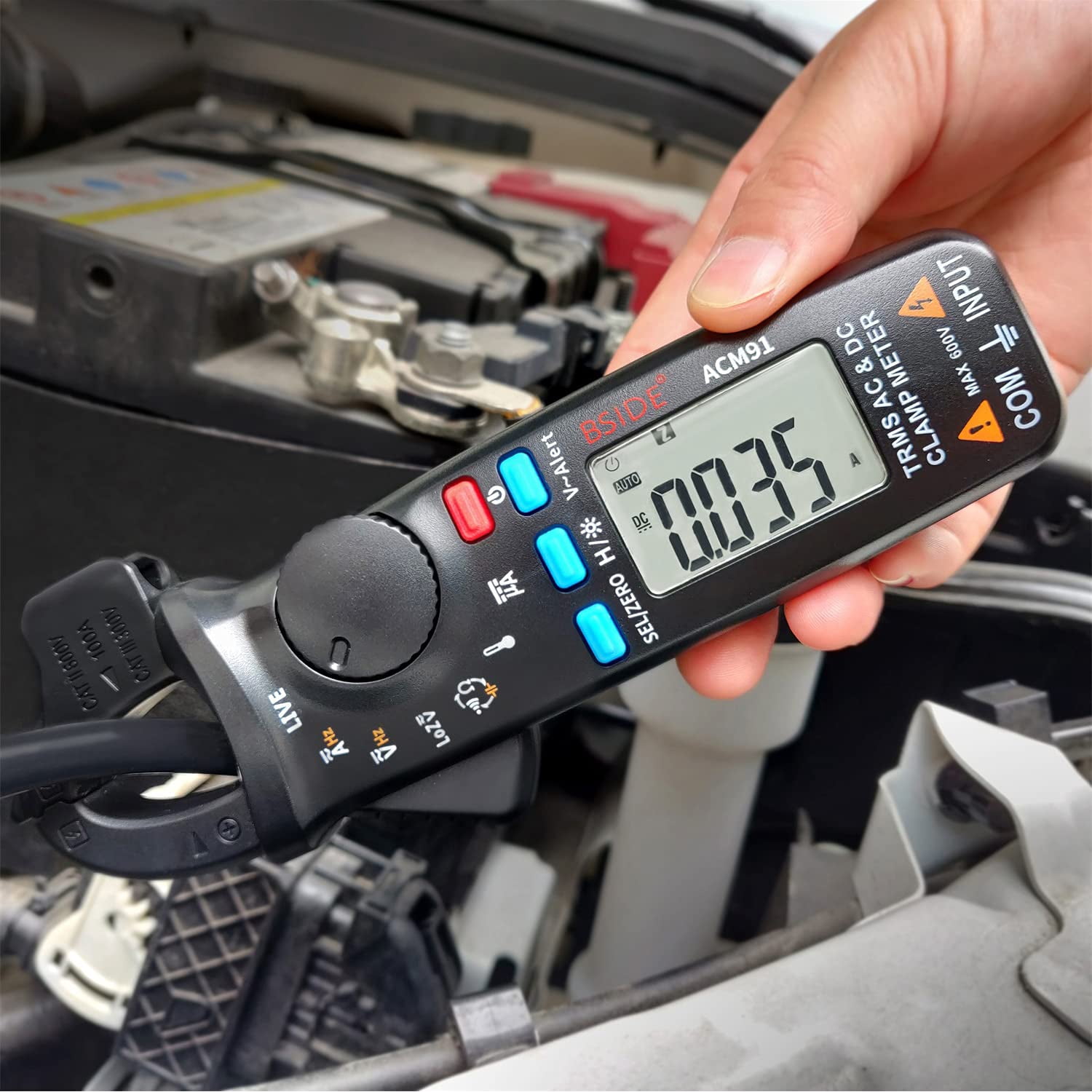 1mA DC Clamp Meter True RMS 6000 Counts Auto-Ranging Digital Multimeter ...