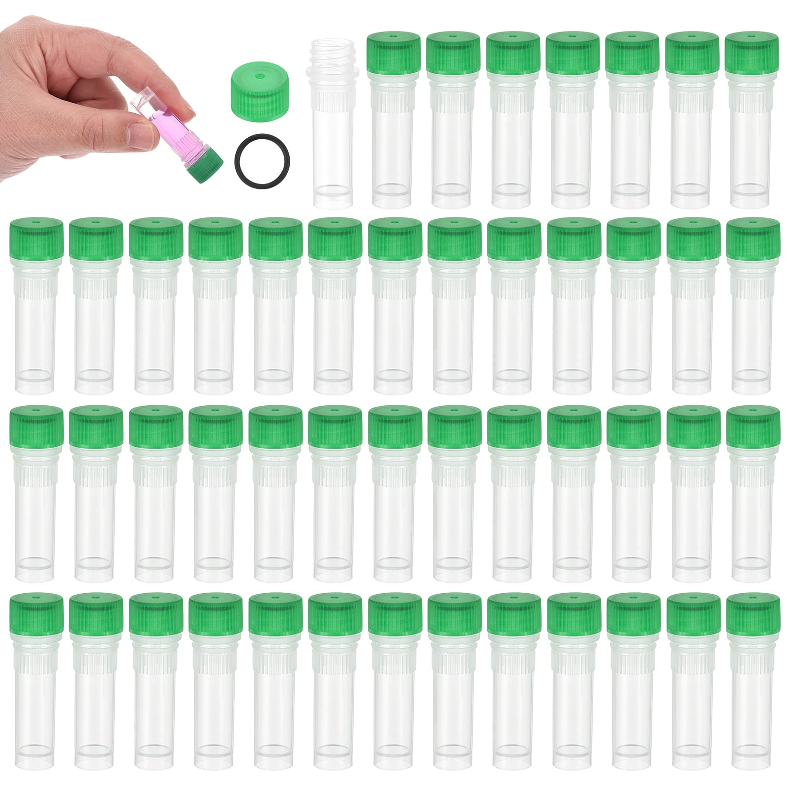 1mL Plastic Test Tubes 48Pcs Frozen Test Tube Graduated Vial Container ...