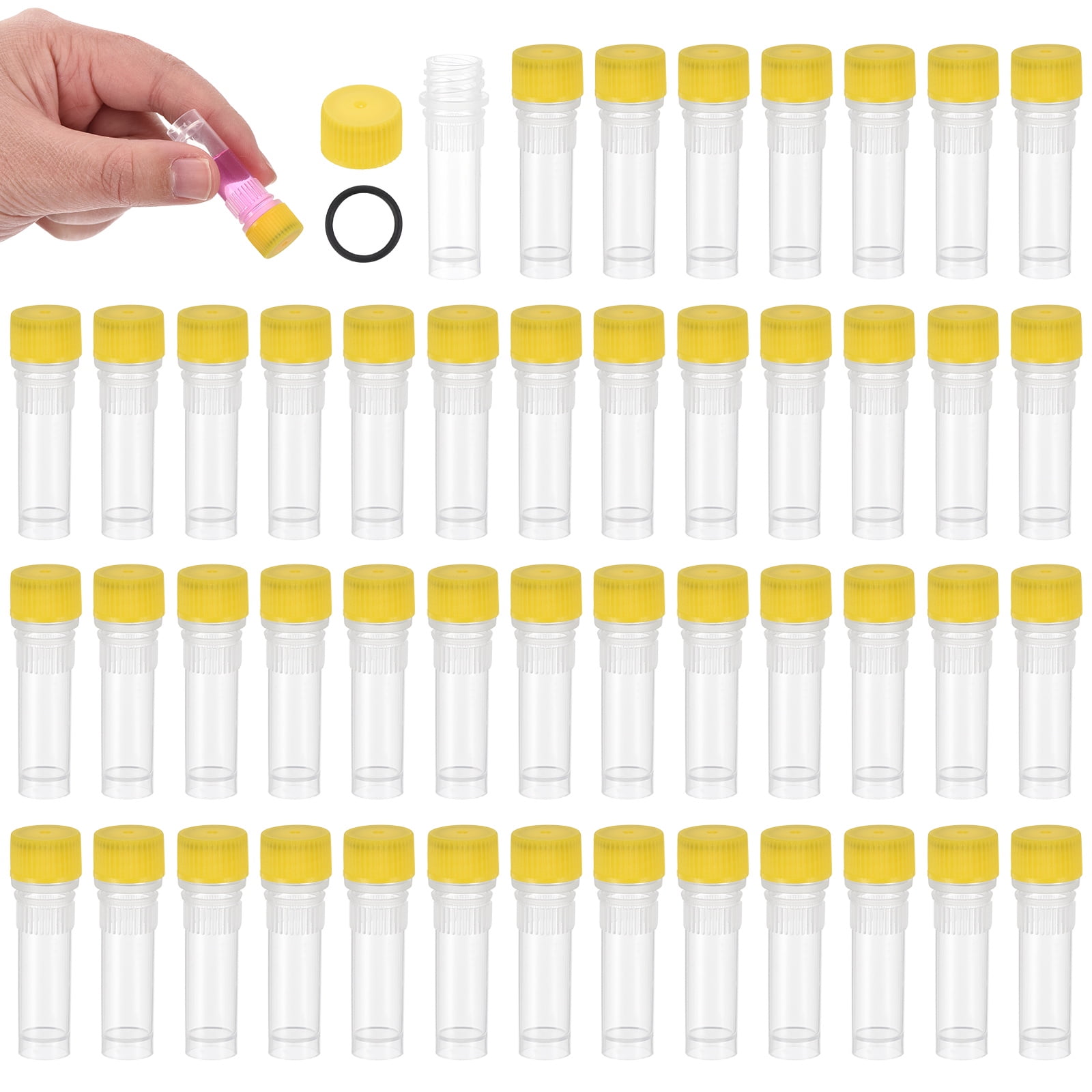 1mL Plastic Test Tubes 48Pcs Frozen Test Tube Graduated Vial Container ...