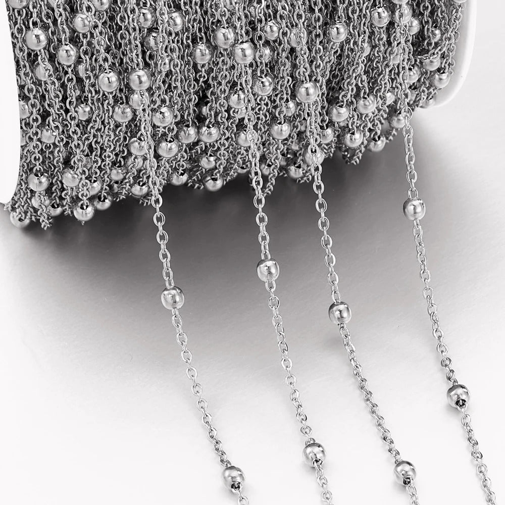 1meter/2meter Stainless Steel Golden Beads Chains for Jewelry Making ...
