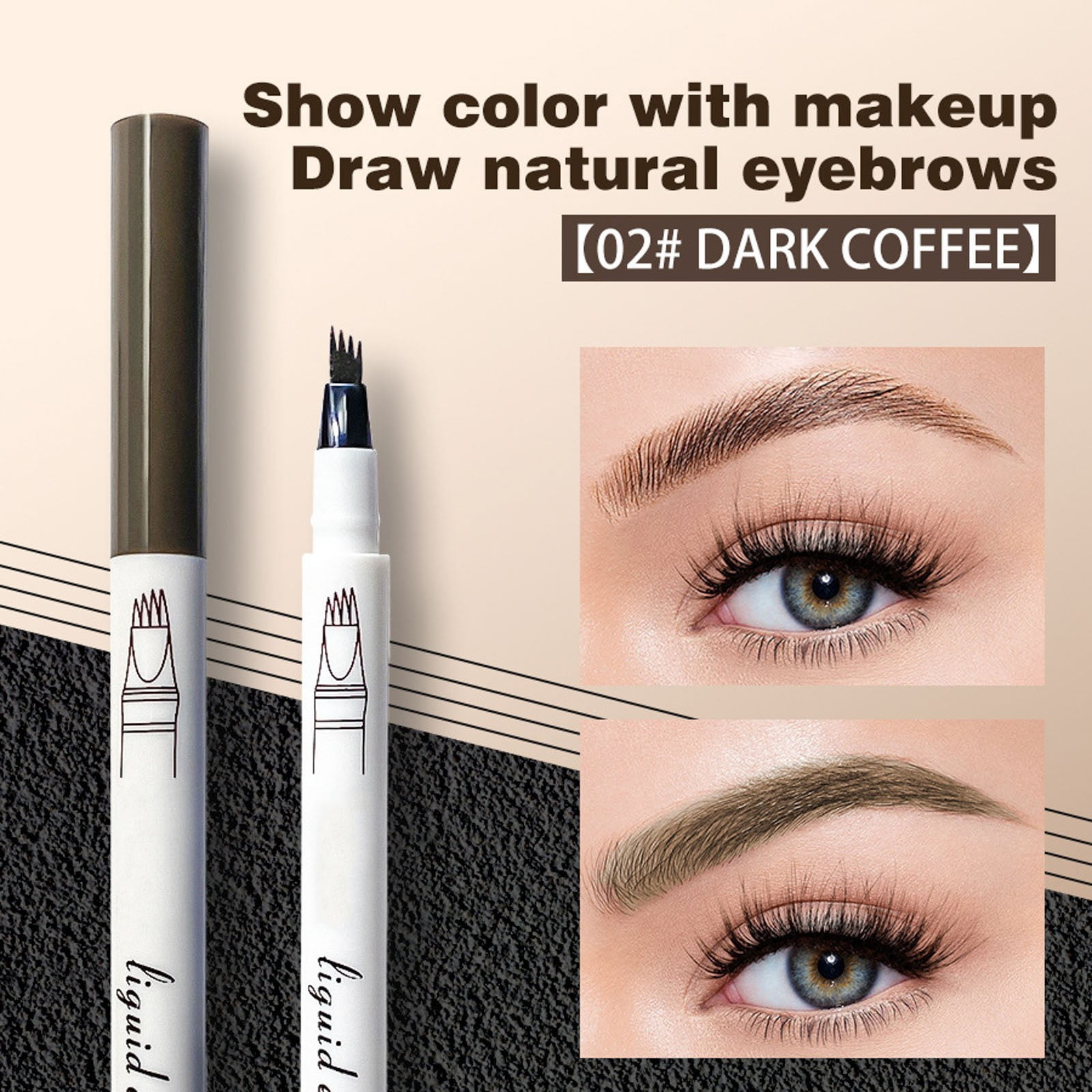 1ml Four Forked Eyebrow Pencil Smooth Application Long Lasting Natural ...